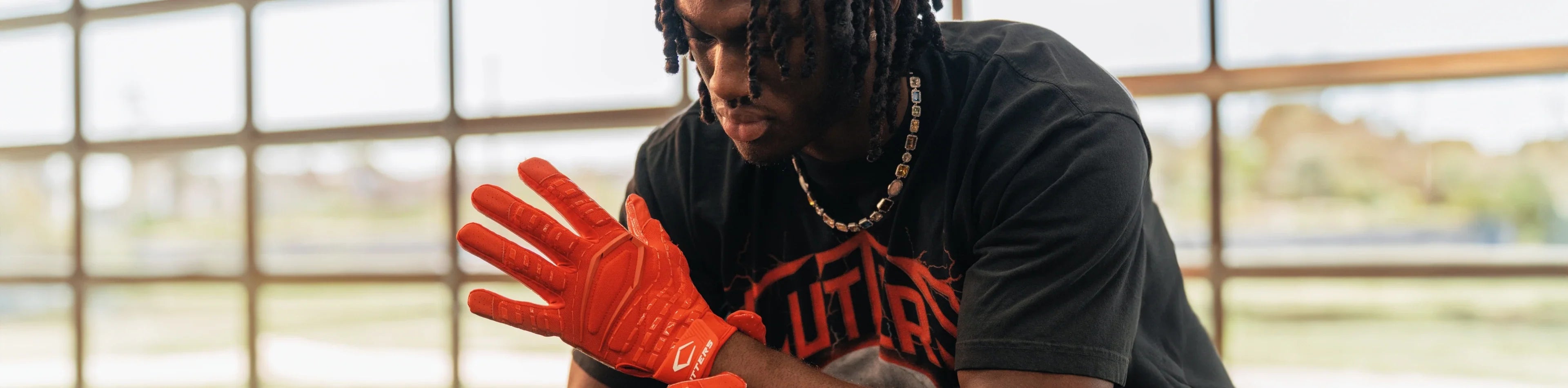 Red Football Gloves | C-TACK® Grip - Cutters Sports